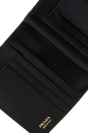 Prada Triangle Logo Plaque Bi-fold Wallet