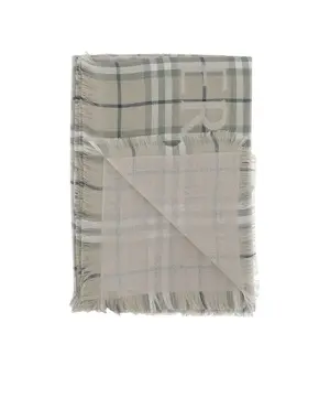Burberry Checked Frayed-edeg Scarf