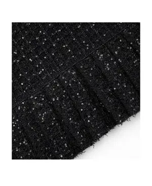 SELF-PORTRAIT Embellished Pleated Knit Mini Skirt