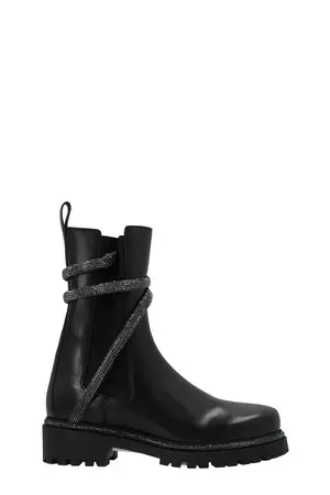 Rene Caovilla Embellished Wrap-around Ankle Boots