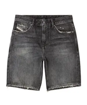DIESEL® D-fin Distressed Denim Shorts - Black