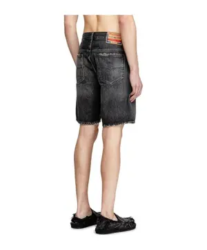 DIESEL® D-fin Distressed Denim Shorts - Black