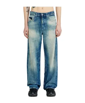 DIESEL® Distressed Wide Leg Jeans