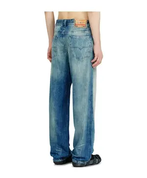 DIESEL® Distressed Wide Leg Jeans