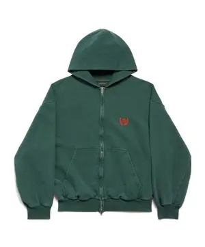 Balenciaga Laurel Classic Zip-up Hoodie - Dark Green
