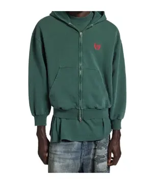 Balenciaga Laurel Classic Zip-up Hoodie - Dark Green