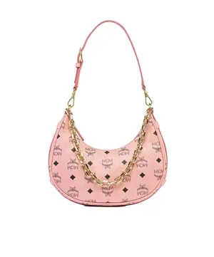 Mcm Aren Crescent Small Hobo Bag - Soft Pink