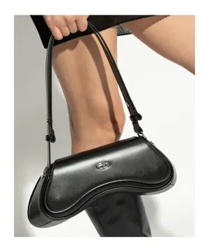 DIESEL® Play Logo Plaque Shoulder Bag - Black