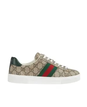 Gucci Ace Low-top Sneakers With Gg Supreme Canvas - Multicolor