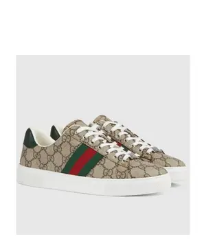 Gucci Ace Low-top Sneakers With Gg Supreme Canvas - Multicolor