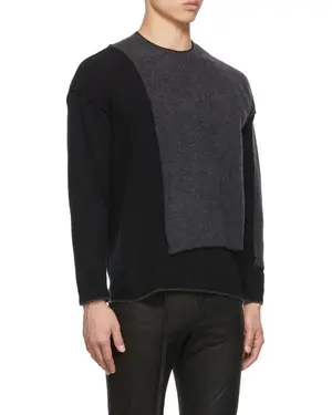 Isabel Benenato Asymmetrical Fine Knit Sweater