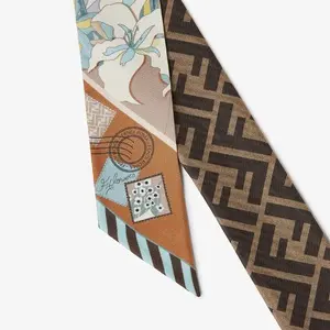 Fendi Floral Ff Printed Wrappy Scarf - Blue