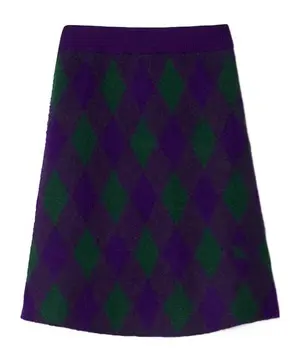 Burberry A-line Jacquard Skirt - Black