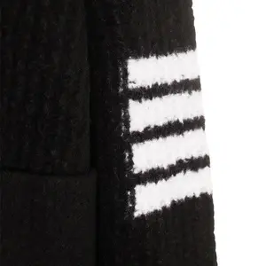 Thom Browne Logo Detailed Hooded Jacket - Black