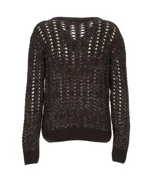 D.exterior Open Knit V-neck Sweater