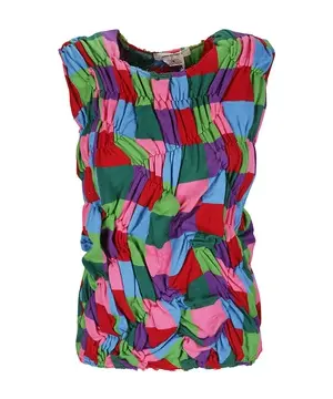 Comme Des Garçons Paneled Ruched Knitted Top