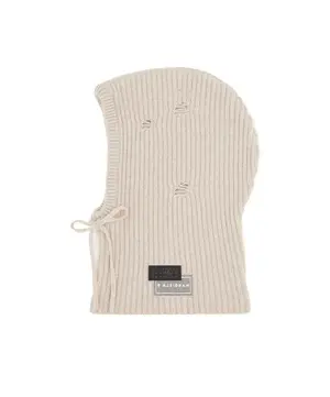 MAISON MARGIELA Ribbed Knit Hood With Distressed Details