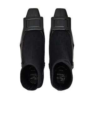 ROGER VIVIER Belle Vivier Sock Lacquered Buckle Ankle Boots