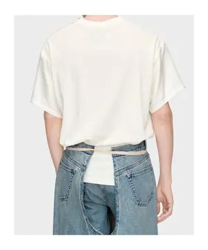 MAISON MARGIELA Floral Printed V-neck T-shirt - White
