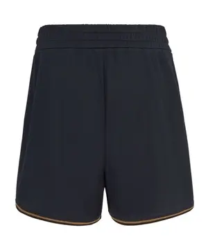 Fendi Elastic Waist Shorts With Pequin Stripe Trim