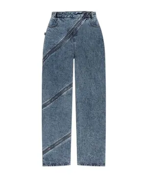 Alaïa Zip Detailed Spiral Jeans