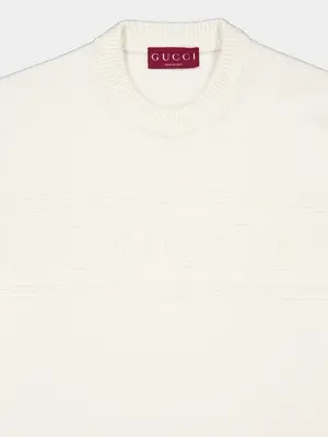 Gucci Logo Intarsia Knit Jumper - White