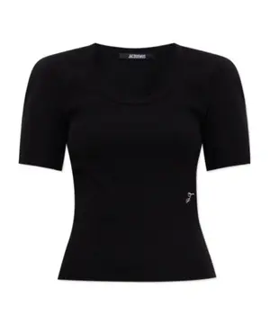 Jacquemus Embroidered Scoop Neck T-shirt - Black