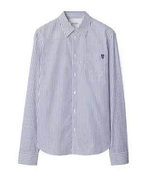 Burberry Logo Embroidered Striped Shirt