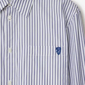 Burberry Logo Embroidered Striped Shirt