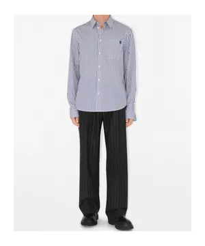 Burberry Logo Embroidered Striped Shirt