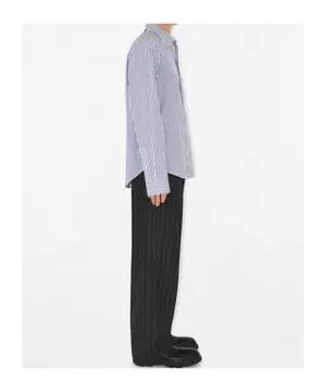 Burberry Logo Embroidered Striped Shirt
