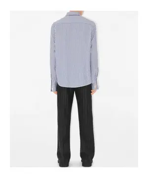 Burberry Logo Embroidered Striped Shirt