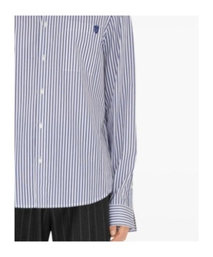 Burberry Logo Embroidered Striped Shirt