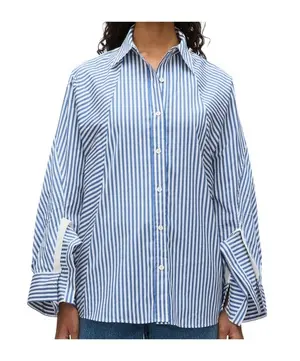 3.1 Phillip Lim Striped Paneled Long Sleeve Shirt