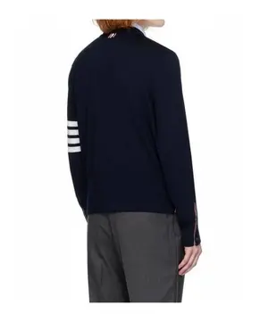 Thom Browne 4-bar Stripe Crewneck Jumper With Dachshund Motif