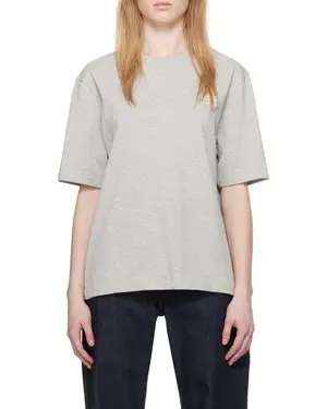 AMI Paris Logo Crewneck T-shirt - Gray