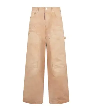 Dsquared2 Garment Dyed Baggy Carpenter Jeans - Light Brown