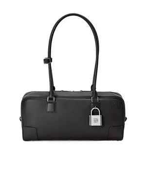 Loewe Amazona 31 Cropped Bag In Shiny Calfskin - Black