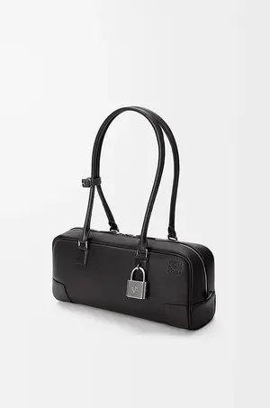 Loewe Amazona 31 Cropped Bag In Shiny Calfskin - Black