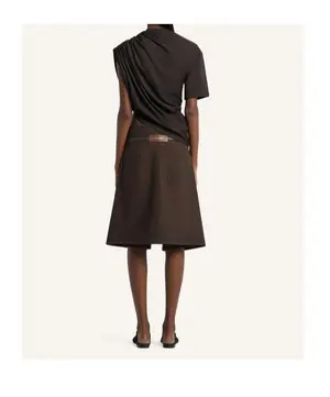 COURREGES Courrèges Belted Knee-length Bermuda Shorts - Chocolate