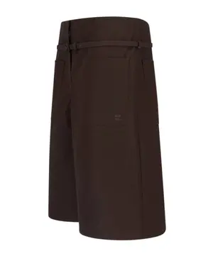 COURREGES Courrèges Belted Knee-length Bermuda Shorts - Chocolate