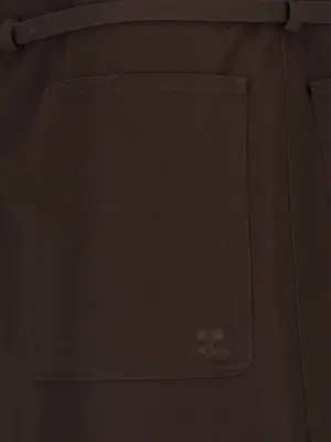 COURREGES Courrèges Belted Knee-length Bermuda Shorts - Chocolate