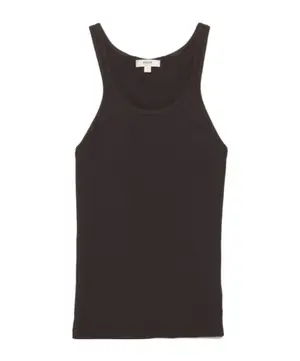 AGOLDE Sleeveless Ribbed Knit Tank Top - Black