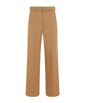 Dries Van Noten Belted Straight Leg Tailored Trousers