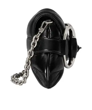 Gucci Horsebit Plaque Shoulder Bag - Black