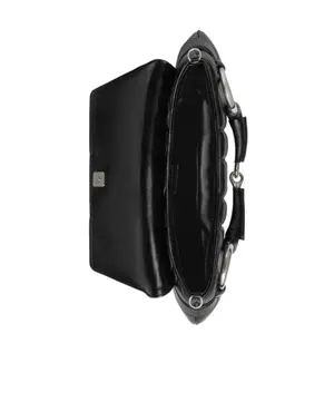 Gucci Horsebit Plaque Shoulder Bag - Black