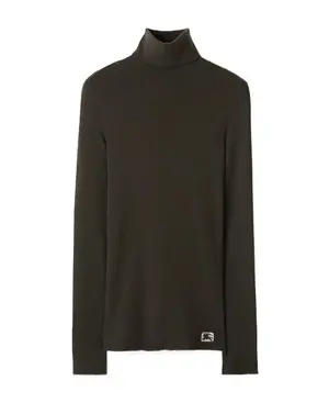 Burberry Equestrian Knight Roll-neck Knitted Jumper - Black