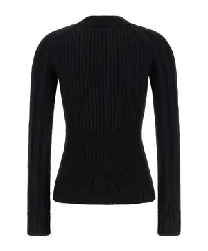 Balmain Testa Di Leone Buttoned Fitted Cardigan - Black