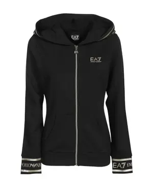 EA7 Zip-up Hooded Jacket - Black