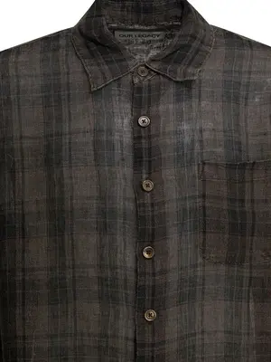 Our Legacy Above Long Sleeved Checked Shirt - Black